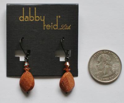 Dabby Reid Ronnie Mae Goldstone Drop Earrings Crystal Hematite-plated ...