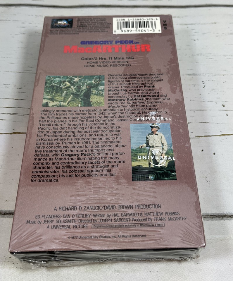 General Douglas MacArthur (VHS, 1990) Gregory Peck New Sealed ...