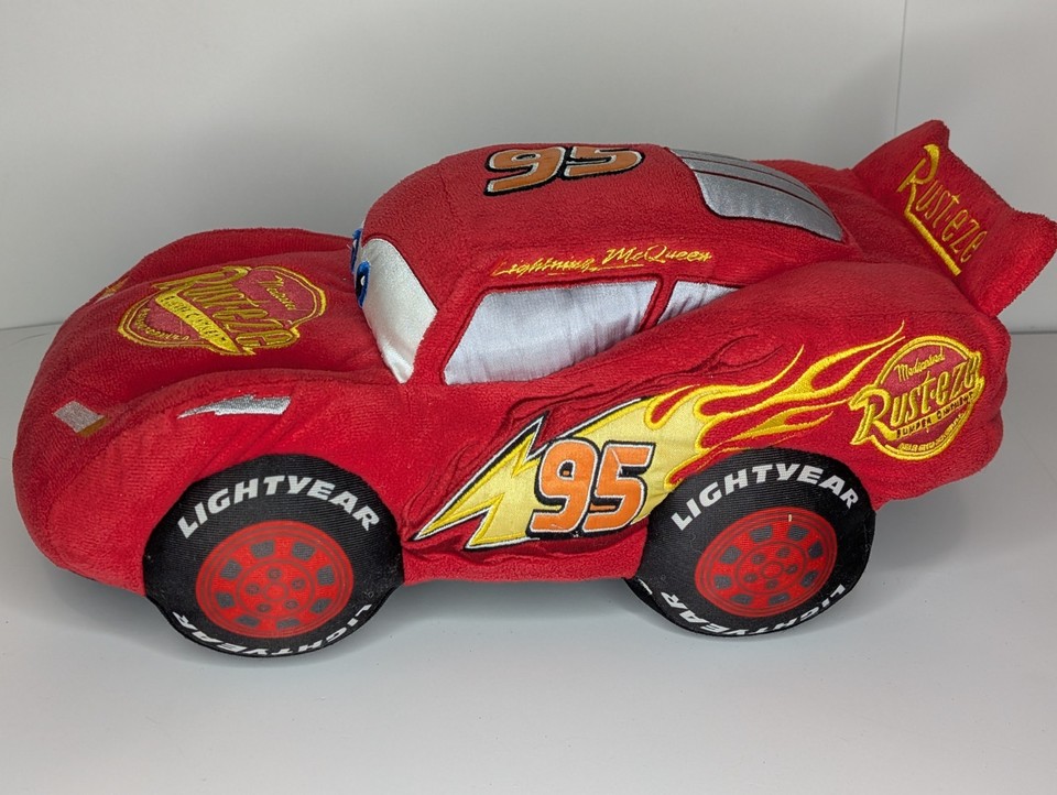 Disney Store Pixar Cars 13" Plush Lightning McQueen Red Race Car ...