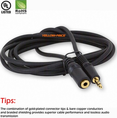 Short&Long 3ft/6ft/10FT Aux Cable 3.5mm Male/Female Auxiliary Extension ...