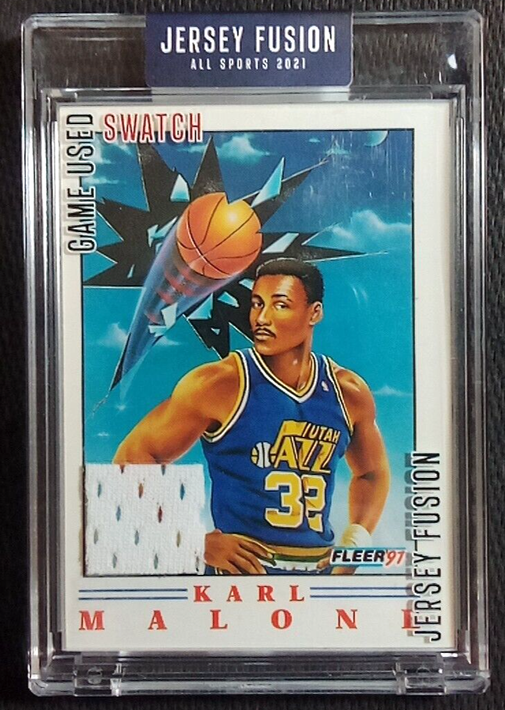 2021 Jersey Fusion Karl Malone Game Used Swatch Jersey Patch Card JF ...