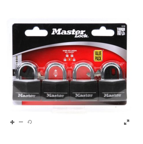 4 NEW Black Master Lock Padlock Security Key Keyed Locks Vintage ...