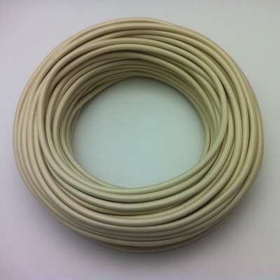 50m Design Textilkabel Stoffkabel Stromkabel 2x0,75 Elfenbein Top EU ...