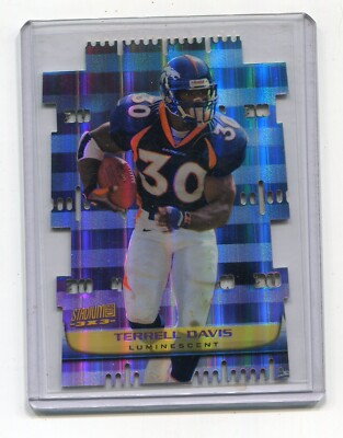 TERRELL DAVIS DENVER BRONCOS 1999 STADIUM CLUB 3X3 LUMINESCENT INSERT ...