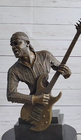 African American Musician Jimi Hendrix Guitarist Bronze Statue ...