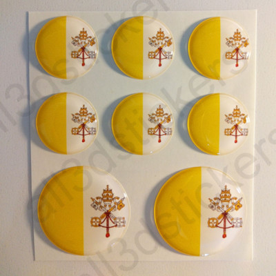 Stickers Vatican City Gel Domed Resin 3D Flags Vatican City Vinyl ...