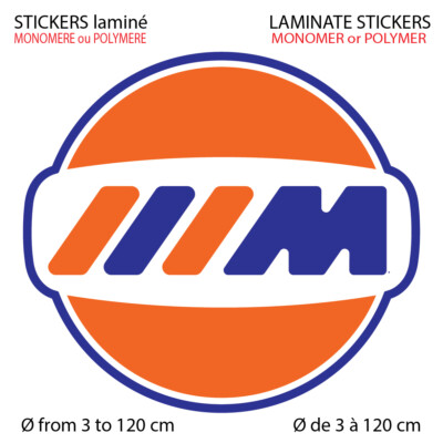 GULF OIL BMW M3 - STICKER Ø 3 à 120 cm Racing Le mans herbie 53 cox ...