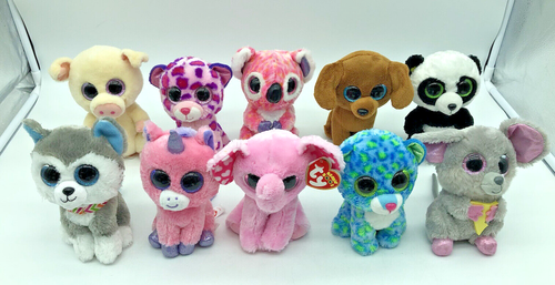 Ty Beanie Babies Boos Lot 10 Plush Toy Stuffed Animal Medium 6" Dog Pig ...