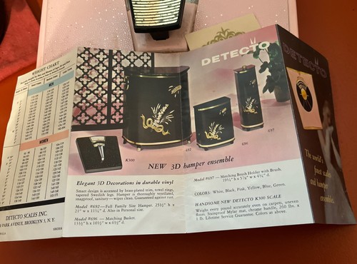 1950s-60s Pink Glitter Detecto Bathroom scale Original Box With Papers ...