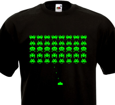 T-SHIRT SPACE INVADERS Vintage Arcade année 80 - 80's Console Atari ...