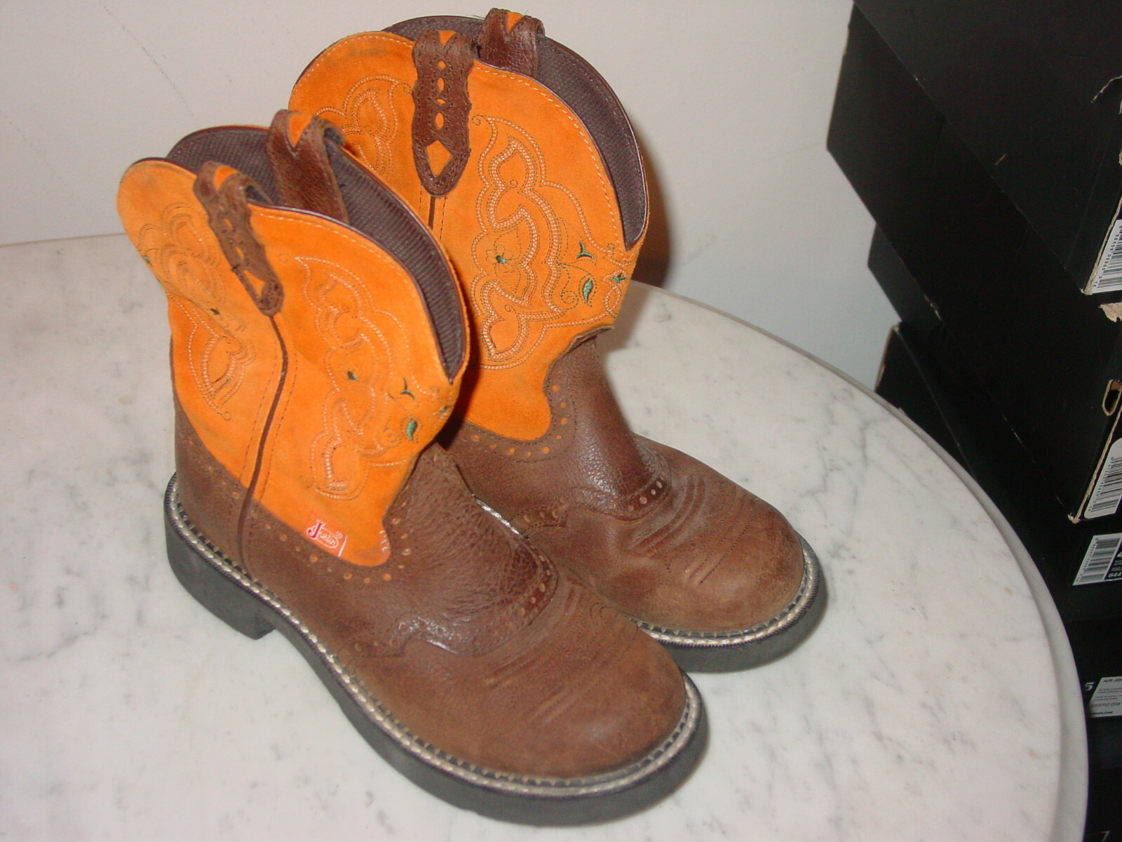 Justin Gypsy L9936 J-Flex Orange/Brown Leather Pull O… - Gem