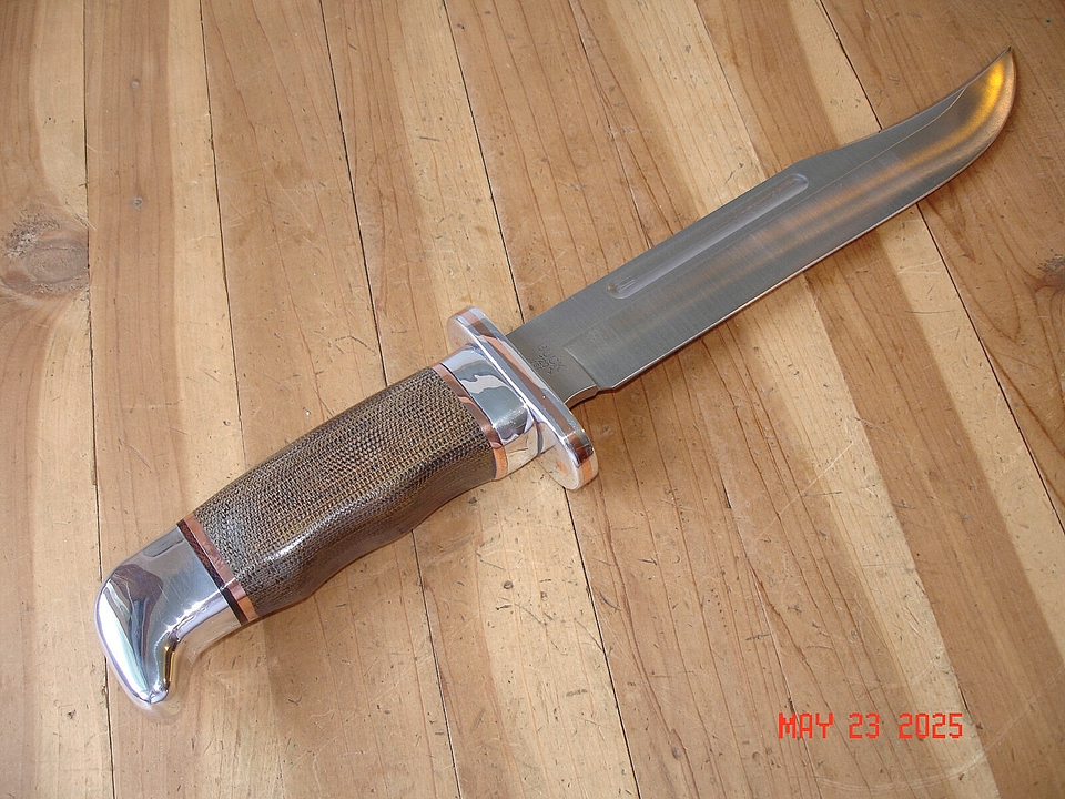 JOE HOUSER CUSTOM BUCK KNIFE 120 GENERAL 420HC BLADE OD GREEN MICARTA ...