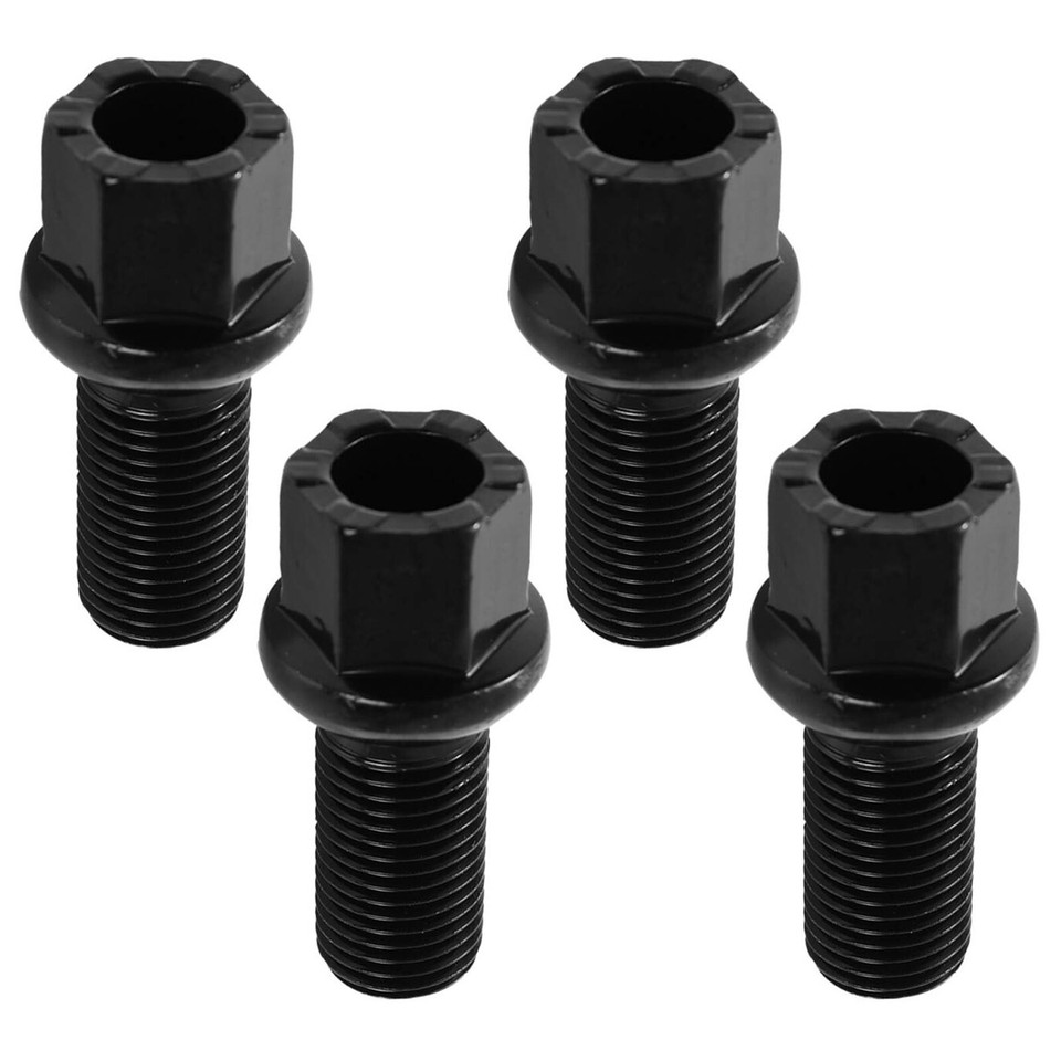 4x Wheel Lug Nuts WHT002437 Bolts Black For Audi A4 A5 A6 A7 A8 Q2 TT ...