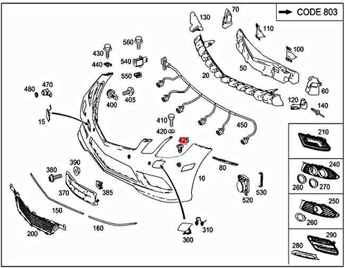 Genuine MERCEDES A207 C207 Lighting unit to bumper Rotary catch ...