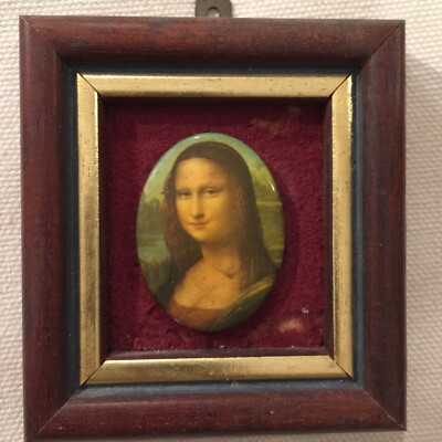 Vintage Miniature Framed Picture Painting On Velvet Mini Art 🖼 Mona ...
