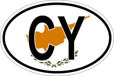 Sticker Oval Flag Code Country Cy Cyprus | eBay Australia