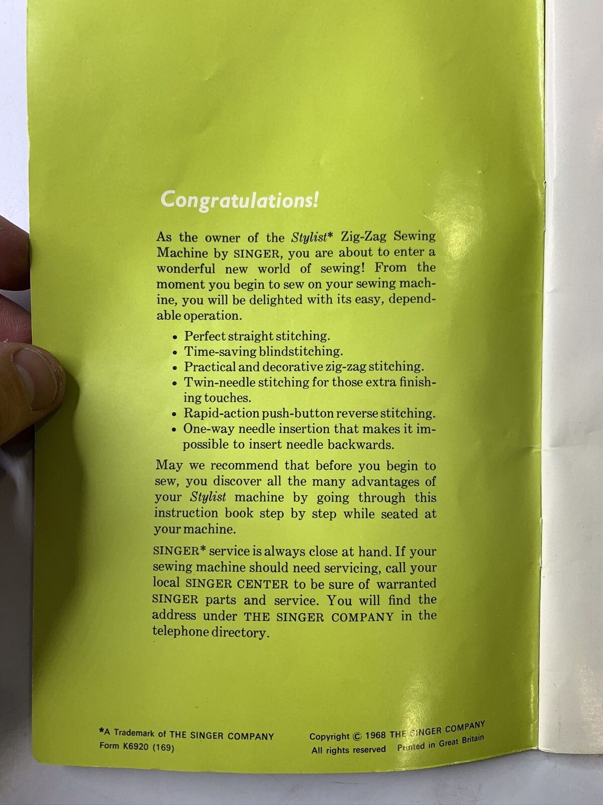 Singer 466 Sewing Machine/Embroidery/Serger Owners Manual Original ...