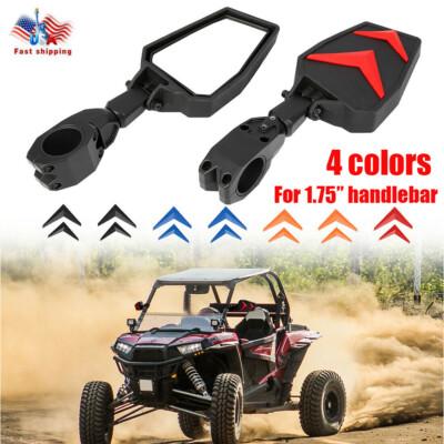 Marine Stereo UTV Side View Mirrors For 1.5-2" Roll Cages - Tempered ...