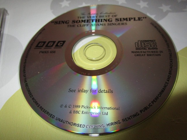 Cliff Adams Singers The Very Best of Sing Something Simple CD FASTPOST ...