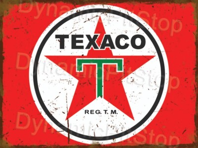 Texaco Oil Rustic Tin Metal Sign Man cave Garage Australian made | eBay