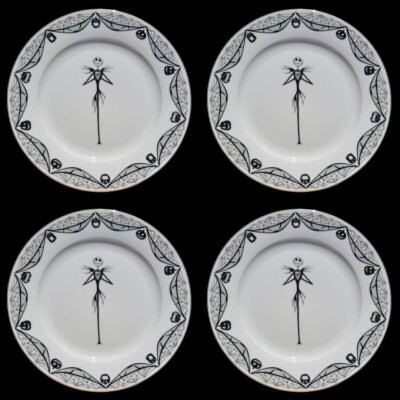 Set Of 4 Nightmare Before Christmas Halloween Dinner Plates Jack ...