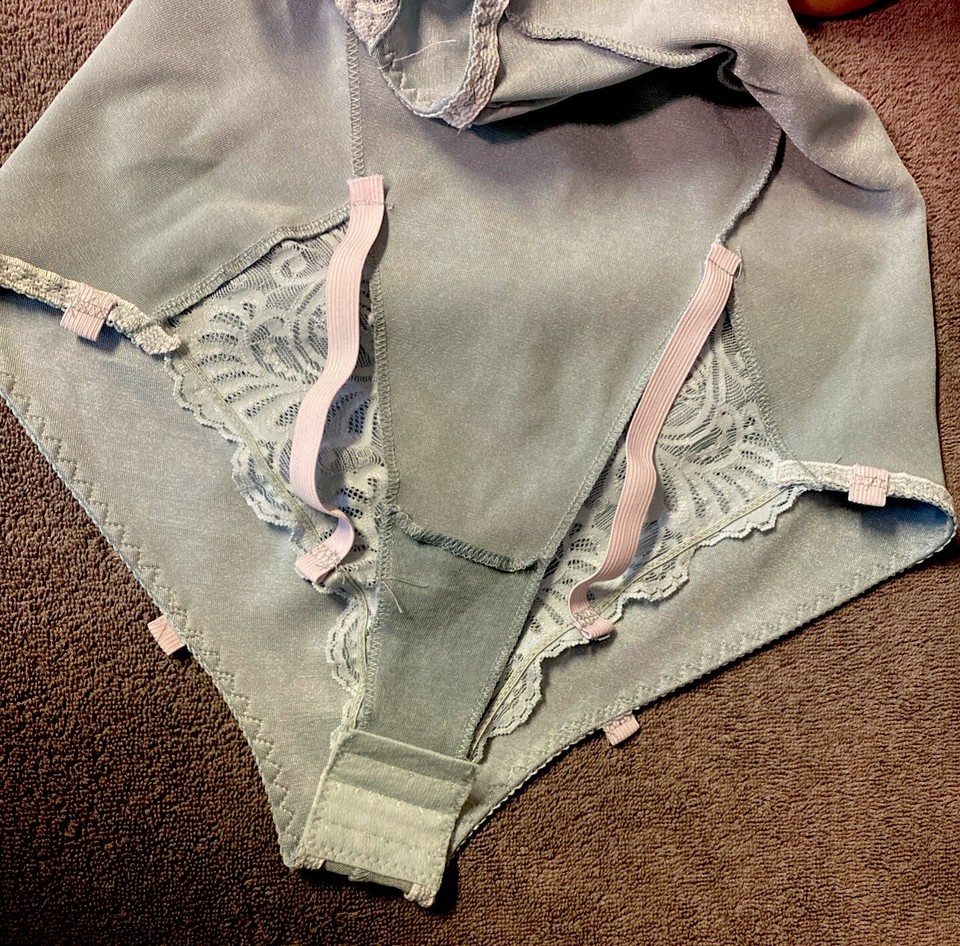 VTG Green Teddy 36B Liquid Skin Girdle Garter Nylon Body Suit Shaper ...