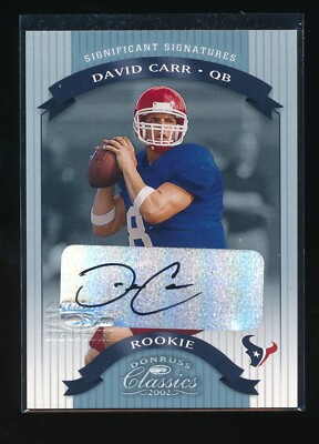 DAVID CARR 2002 DONRUSS CLASSICS ROOKIE SIGNIFICANT SIGNATURES #151 RC ...