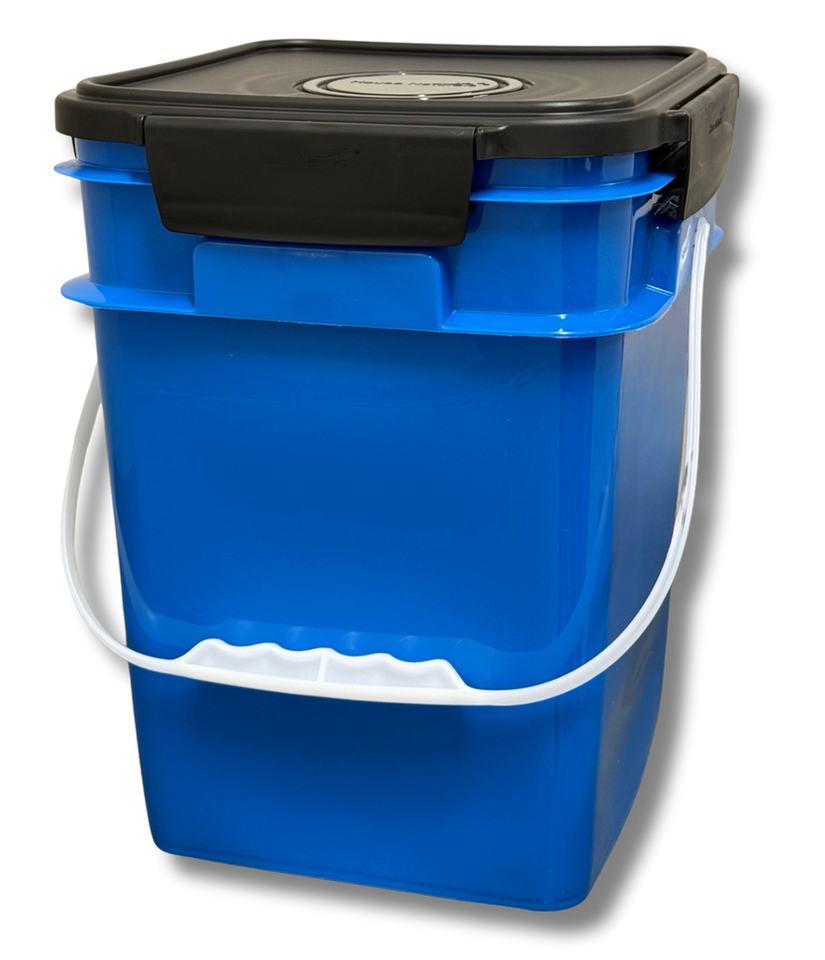 4 Gallon Square Food Grade Bucket Pail with Plastic Handles lids- Made ...