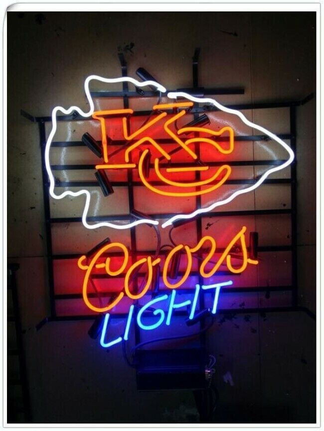 Kansas City Chiefs Light Beer Neon Sign 19x15 Beer Bar Club Wall Decor ...