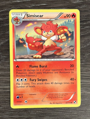 Simisear 22/114 - Black & White - Uncommon - Pokemon Card TCG - LP | eBay