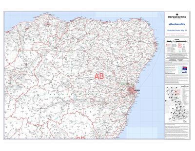 Postcode Sector Map 32 Aberdeenshire (Paper) | eBay UK