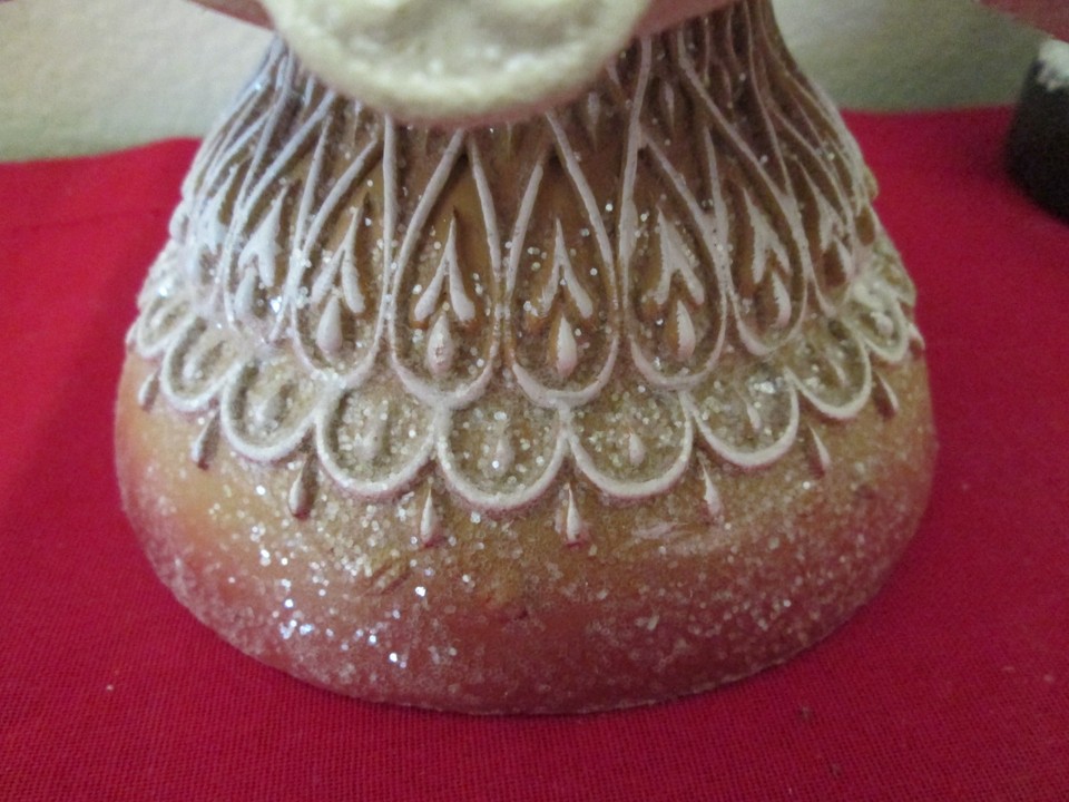 White Glitter Icing Scrollwork Victorian Gingerbread 18" Christmas Tree ...