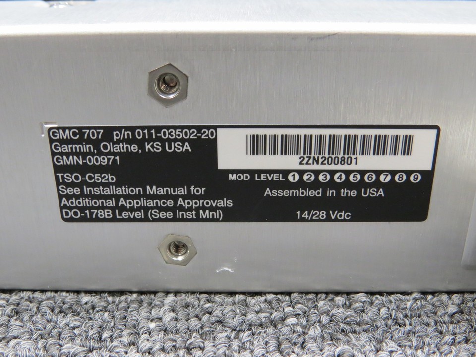 011-03502-20 (Alt: 30128-002) Garmin GMC-707 Autopilot Controller ...