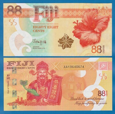 Fiji 88 Cents P 123 ND 2022 UNC Commemorative, God of Wealth | eBay