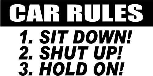 Funny Car Rules Vinyl Decal | eBay