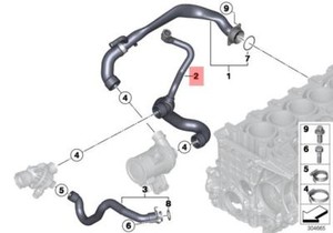 Genuine BMW F20 F20N F21 F21N F22 F23 F30 Engine Coolant Hose OEM ...