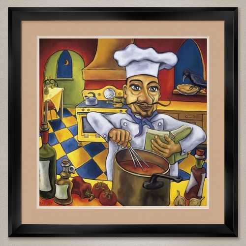 35W"x35H": MARCELLO by WILL RAFUSE -CHEF CUISINE - DOUBLE MATTE, GLASS ...