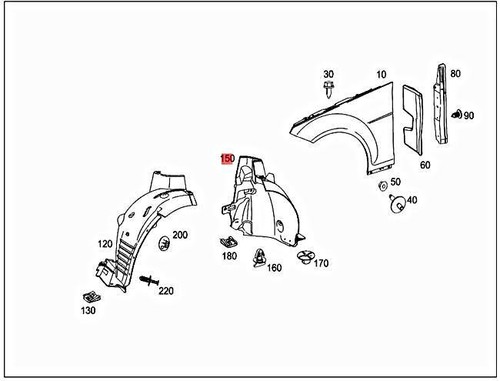 Genuine MERCEDES C204 S204 W204 Coupe Right front fender Cover ...