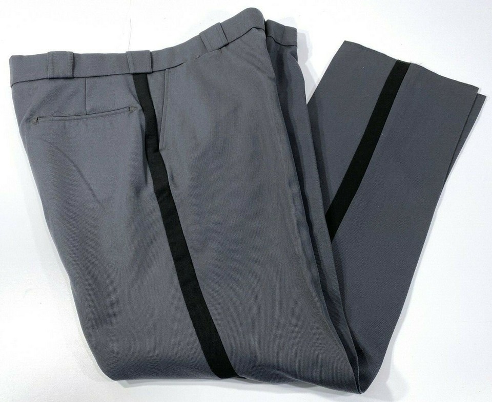 NEW FLYING CROSS MENS POLY WOOL PANTS SLATE GREY WITH BLACK STRIPE 42 ...