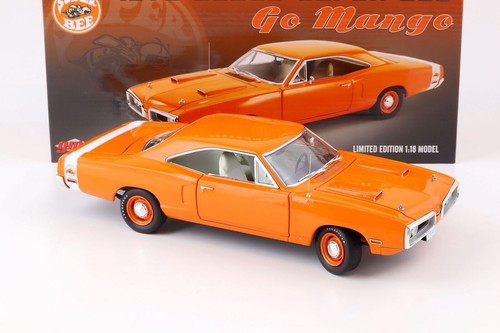 GMP 1970 DODGE CORONET SUPER BEE GO MANGO WHITE STRIPE 1:18 SCALE 18956 ...