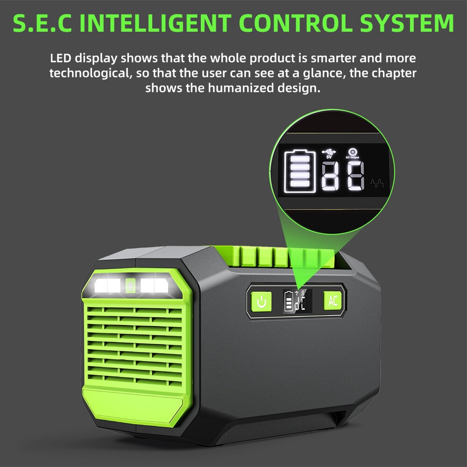 Portable 200W Power Station Generator AC Outlet Power Bank Charger w ...