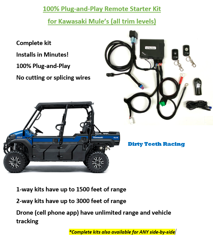 Kawasaki Mule or Mule Pro Remote Start Kit -Plug & Play - 1 Way KM01 ...