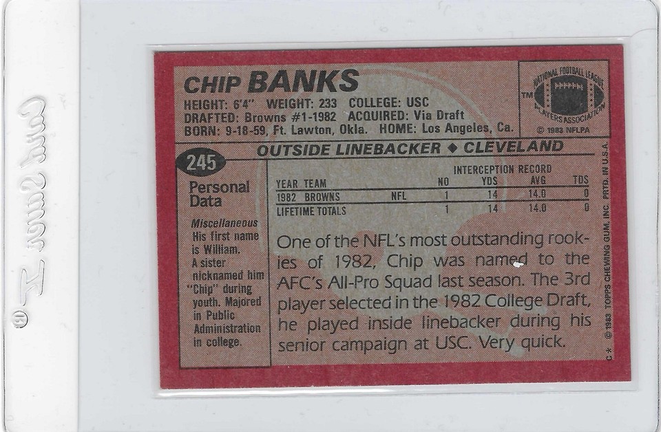 1983 Topps - #245 Chip Banks (RC) | eBay
