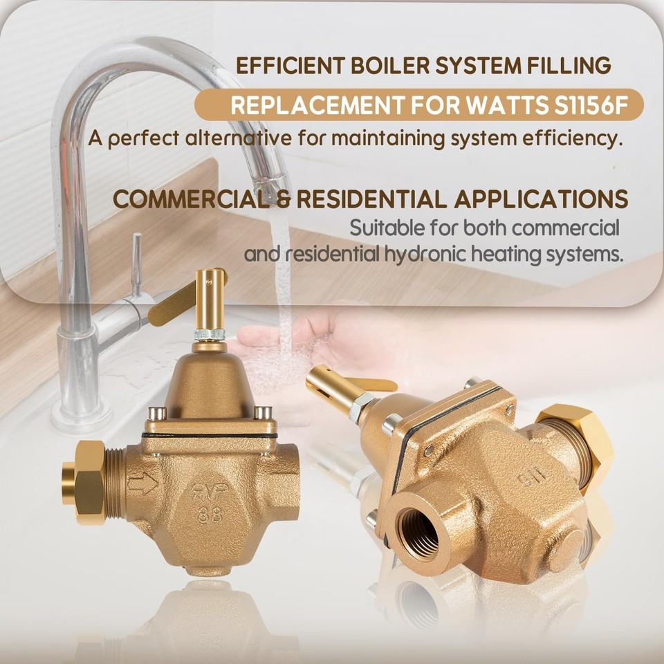 1/2" Boiler Feed Water Pressure Regulator for Watts B1156F 1156F | eBay