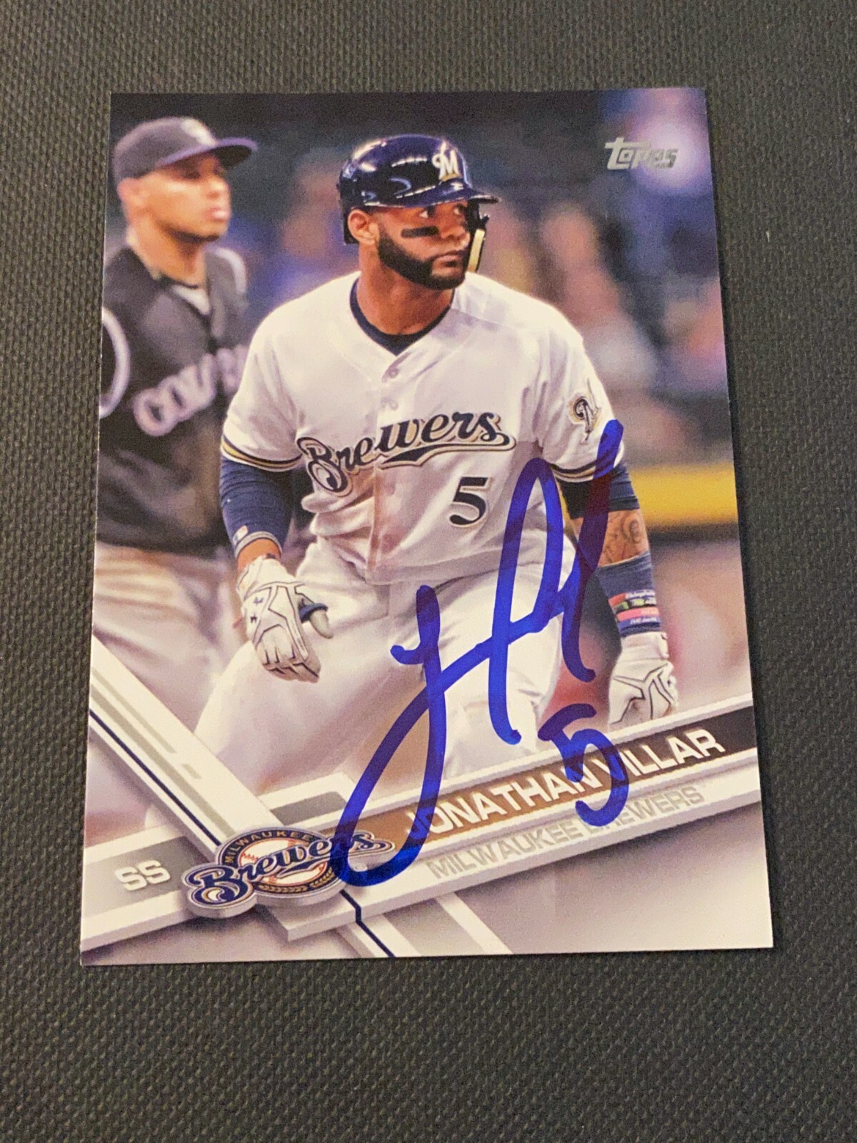 Jonathan Villar Signed 2017 Topps Card Auto Houston Astros Autograph ...