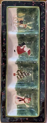 SUSAN WINGET Christmas Certified International Divided Tray Platter 19 ...