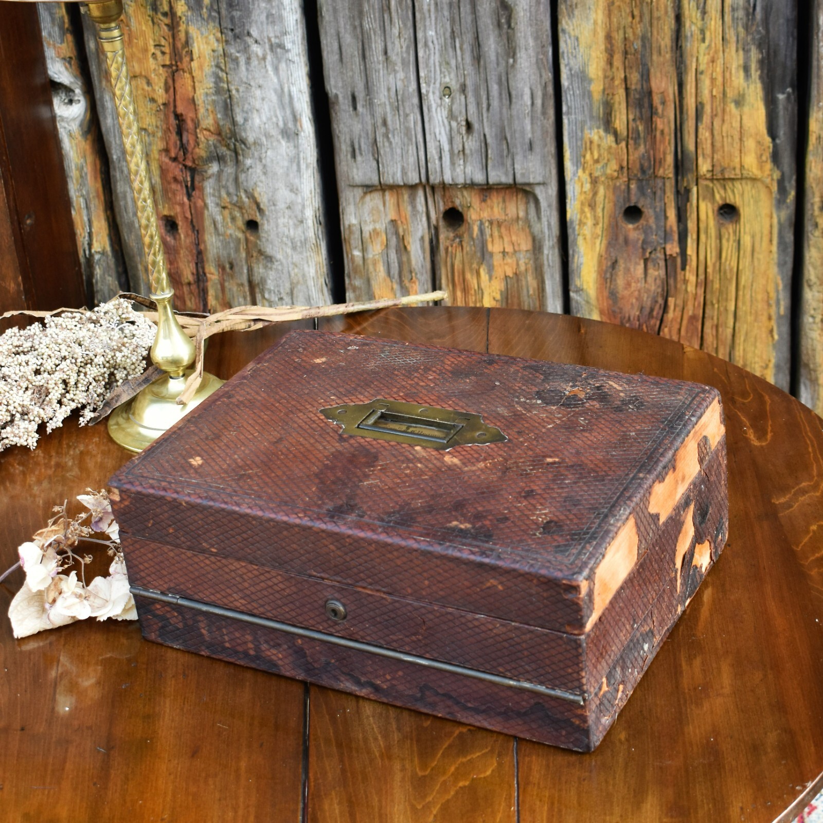 Antique Victorian Leather Bound Writing Slope Royal Navy Captain J F ...
