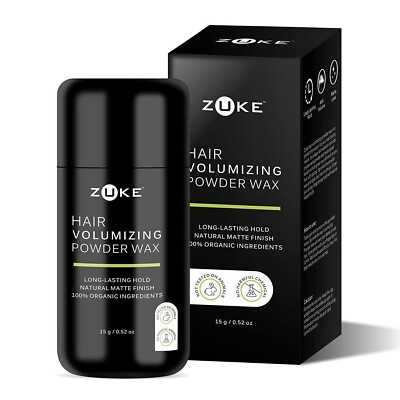 zuke Hair Styling Volumizing Powder Wax-Strong Hold Natural Matte ...