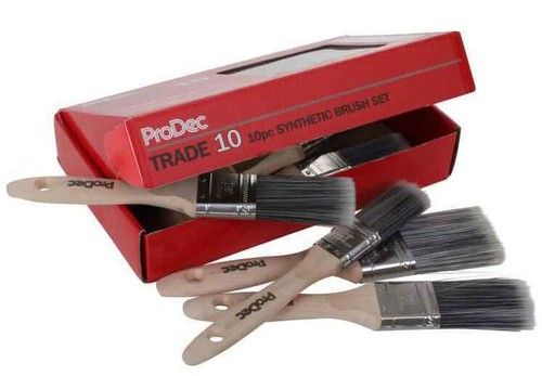 10 x Prodec Premier Trade Paint Brush Set Synthetic Brushes DIY Set ...