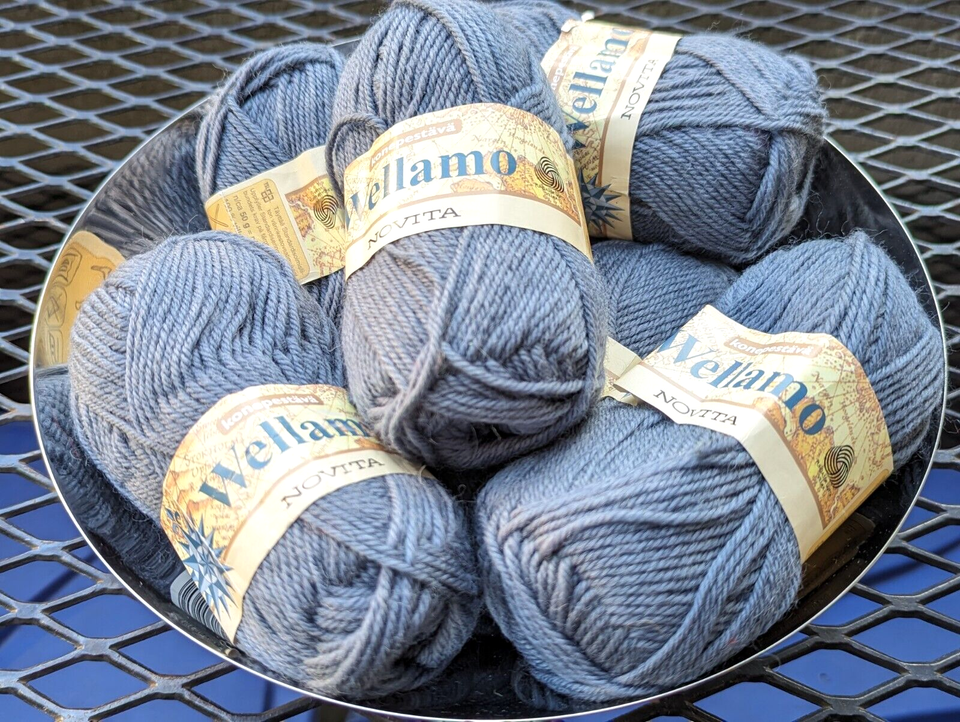 Machine Washable 100% Finland Wool! Wellamo Novita DK Weight Slate Blue ...